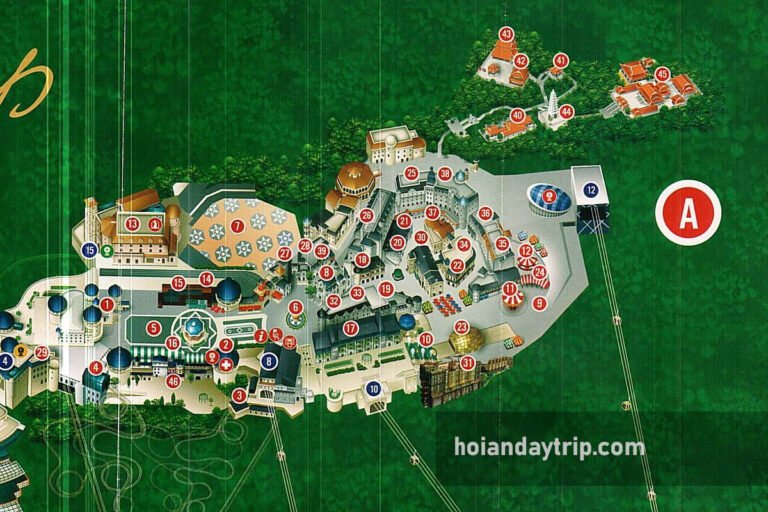 Ba Na Hills Tourist Map (English, Chinese, Korean, Thai, More)
